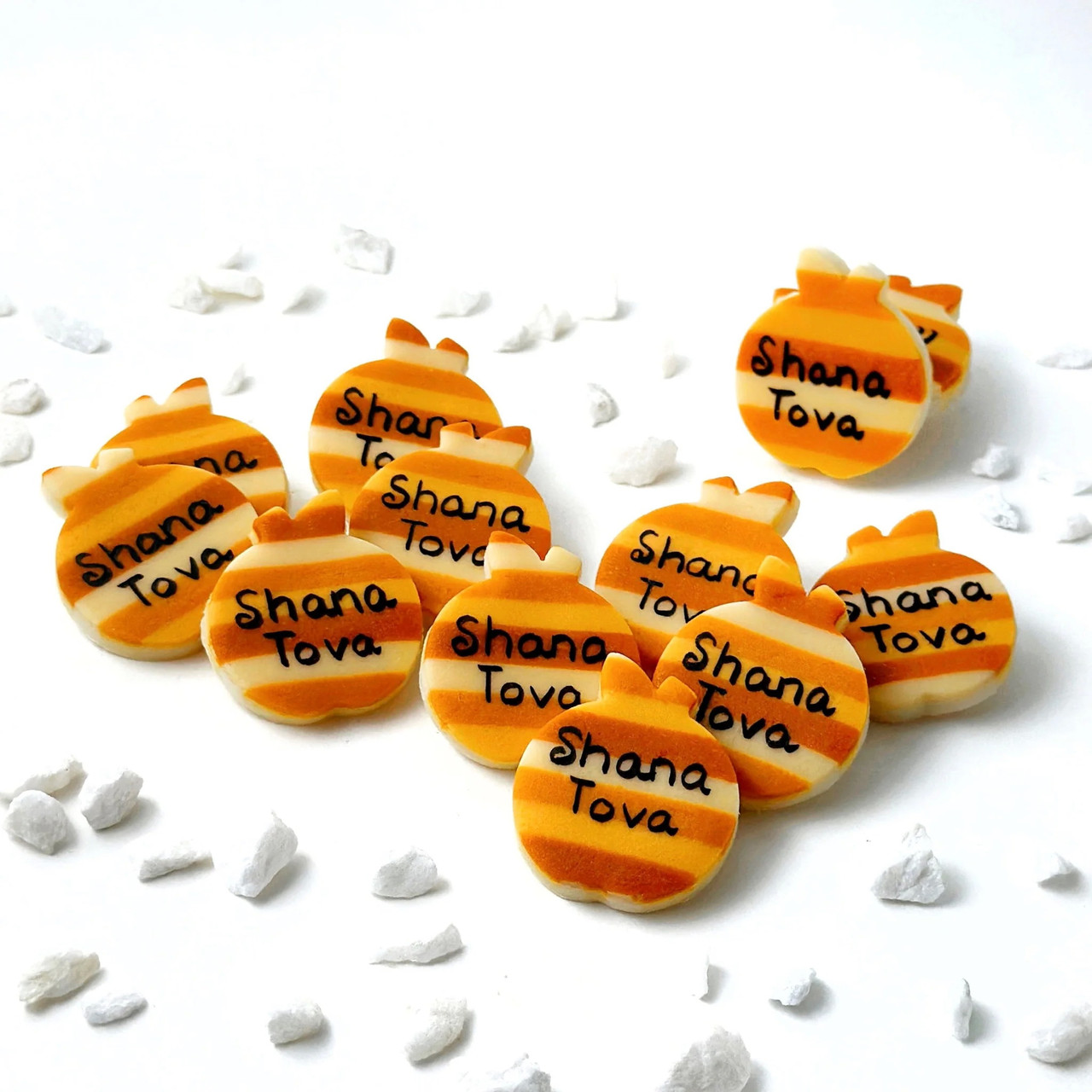 Shana Tova Striped Marzipan Apple Cards