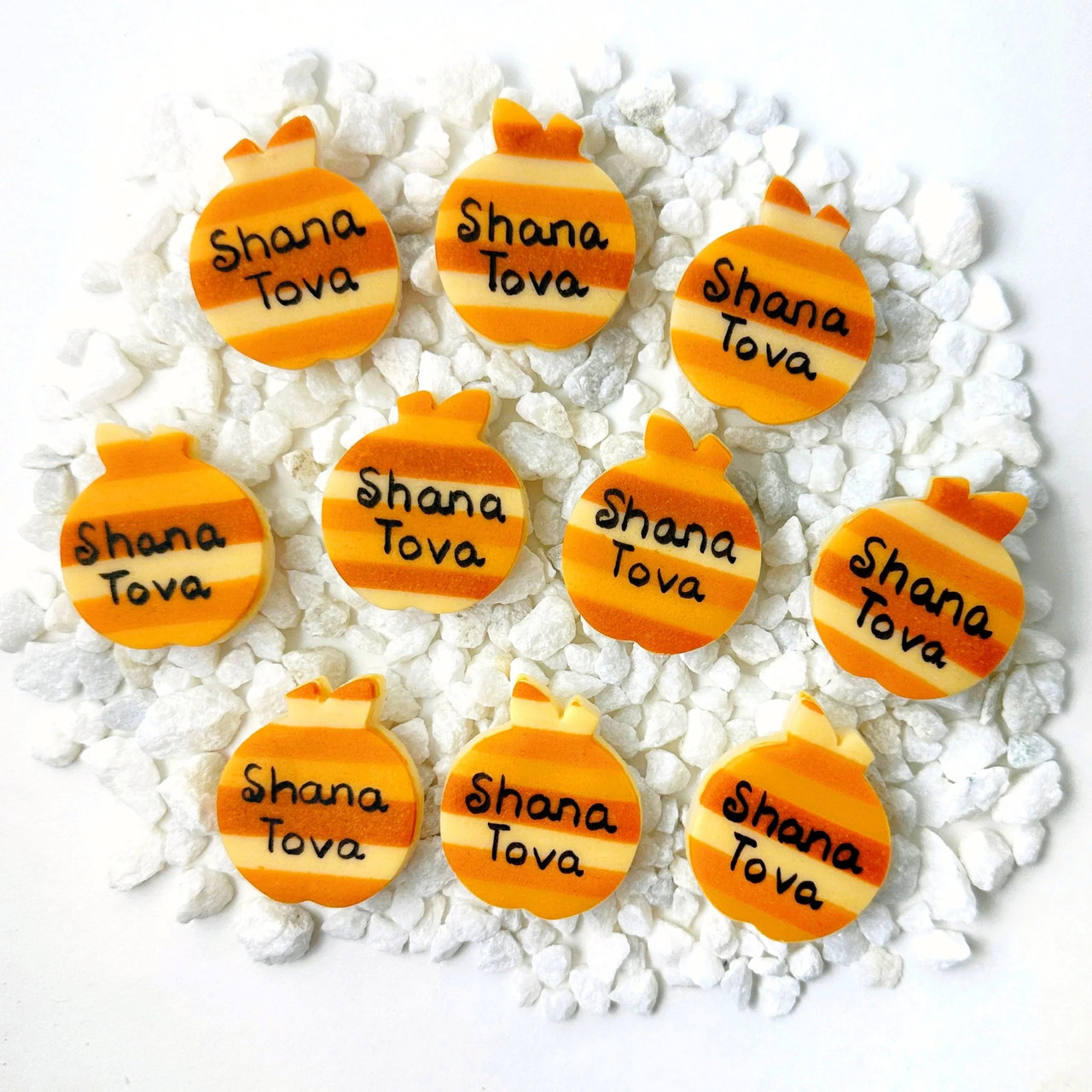 Shana Tova Striped Marzipan Apple Cards