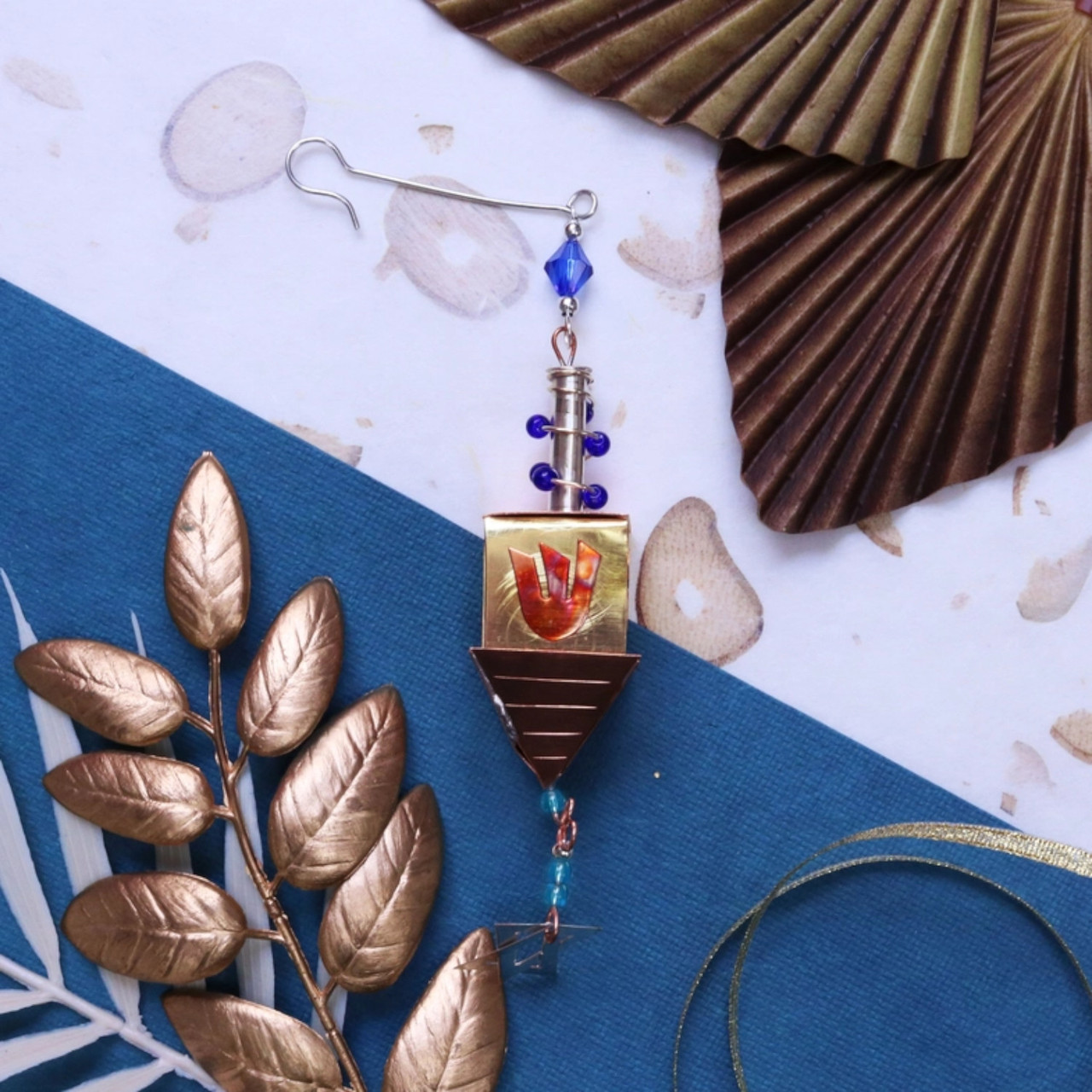Handcrafted Metal Dreidel Ornament Decoration