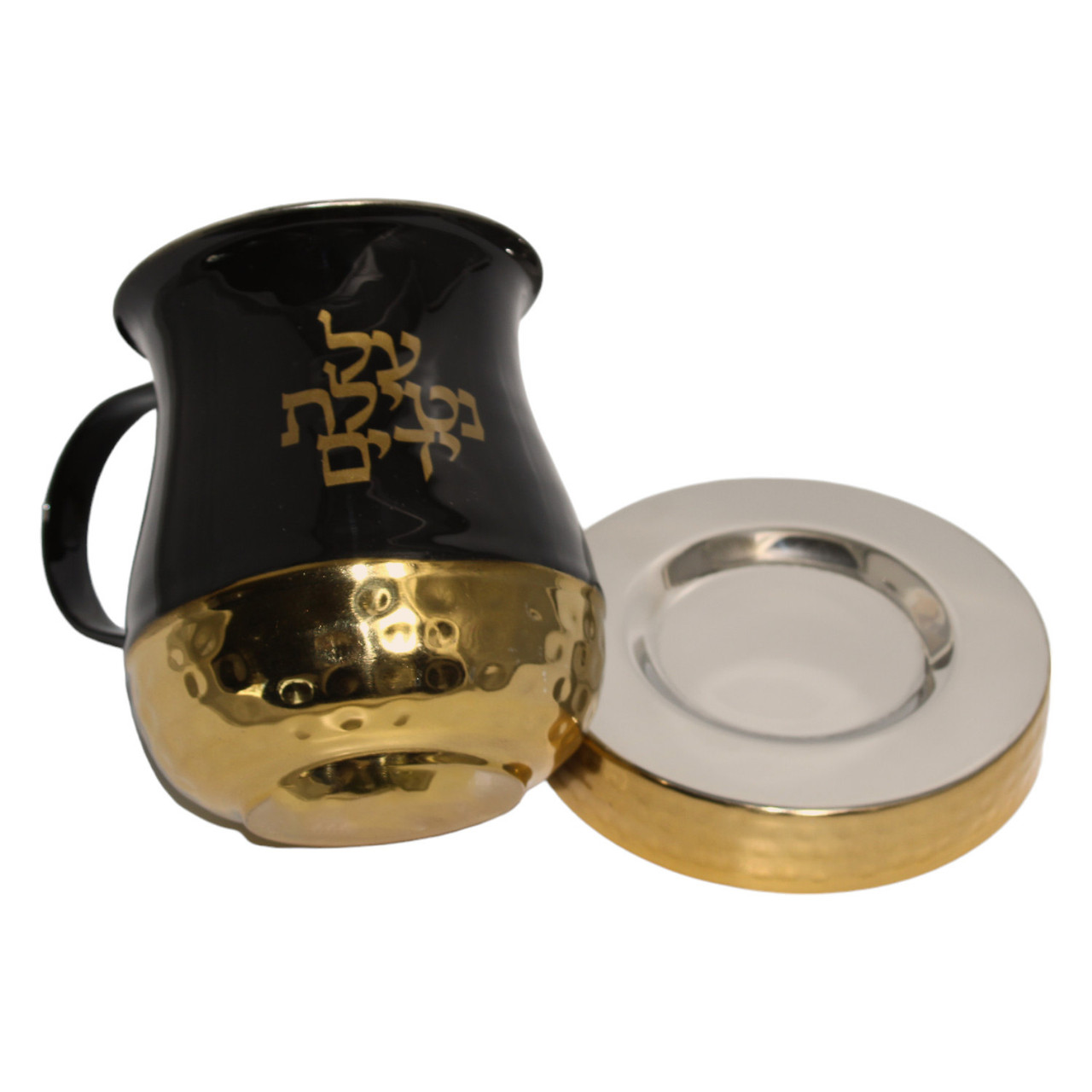 Elegant Black And Gold Hand Washing Cup And Tray