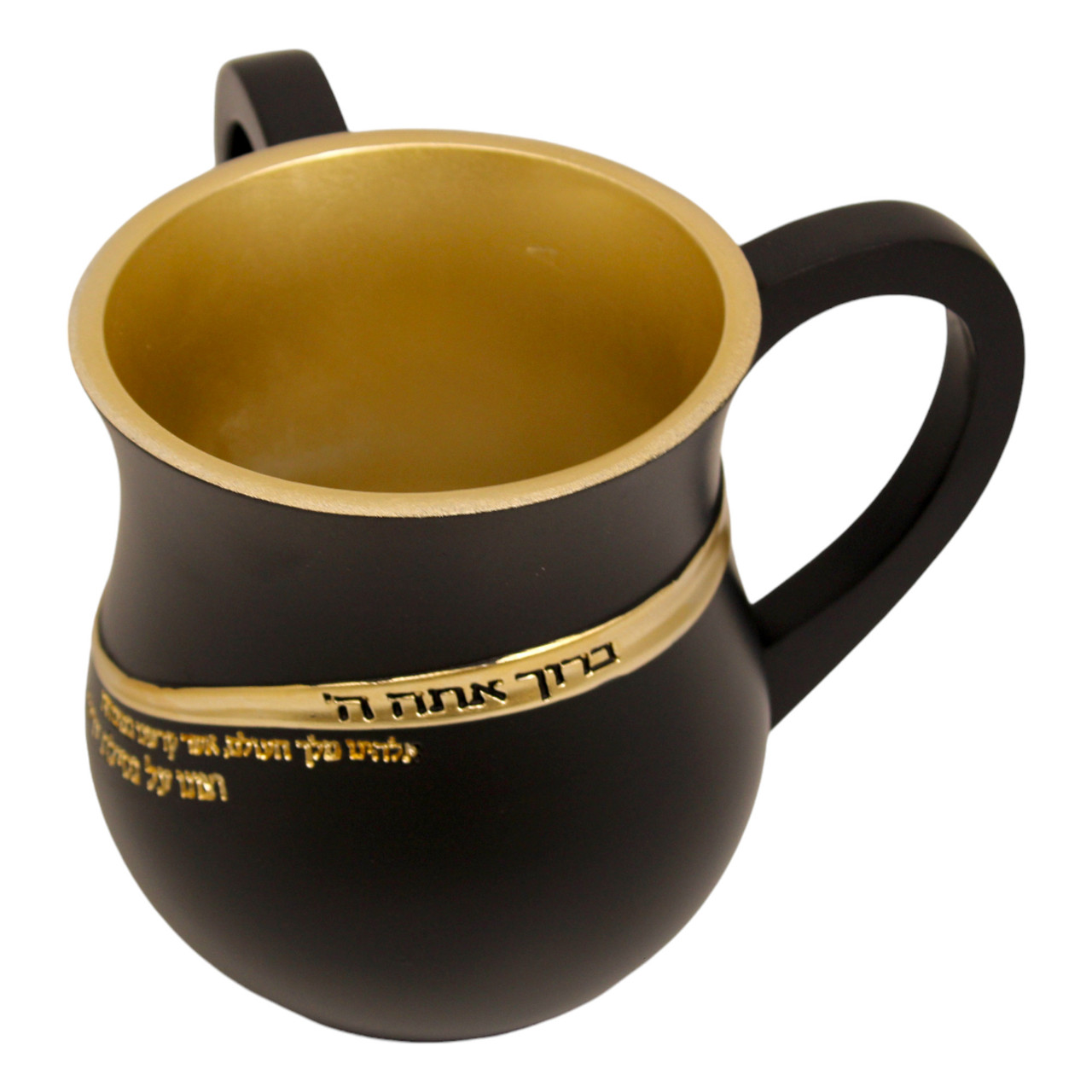 Striking Black And Gold Polyresin Hand Washing Cup