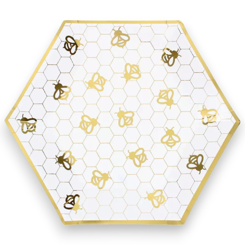 Golden Honeycomb Rosh Hashanah Paper Plates