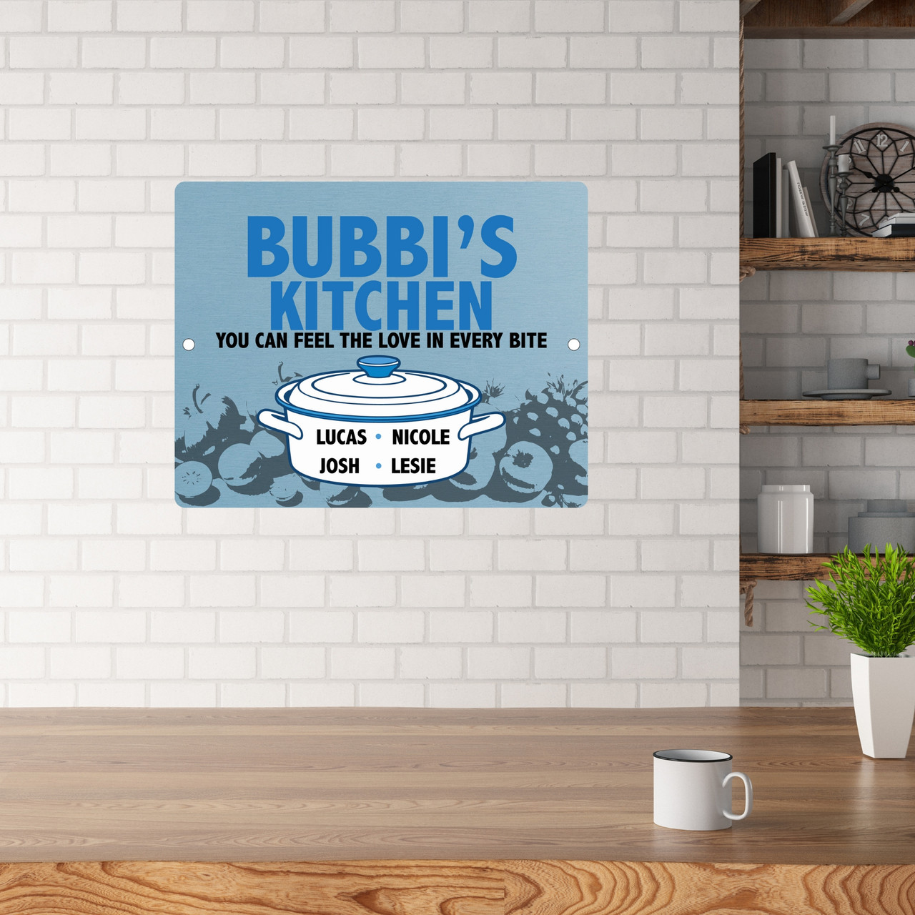 Personalized Pot Of Love Kitchen Sign