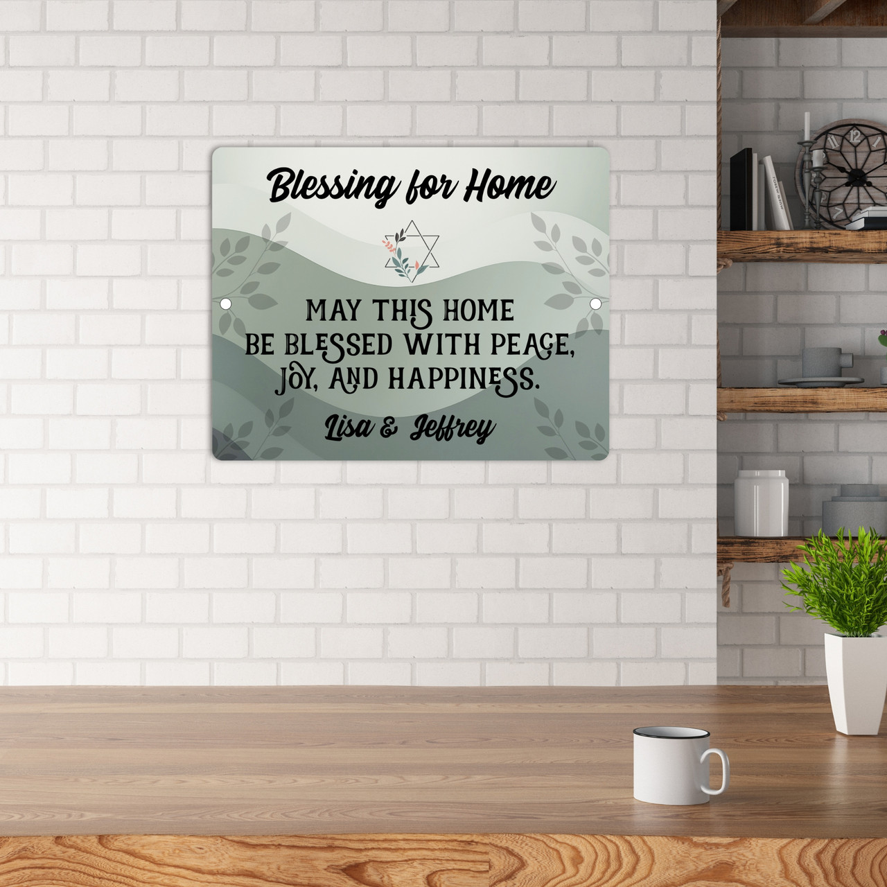 Personalized Home Blessing With Peace Metal Sign