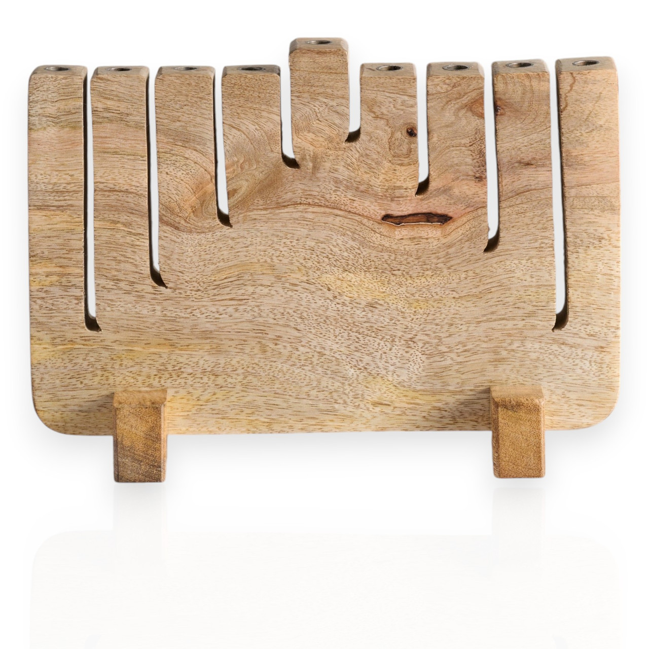 Modern Mango Wood Menorah