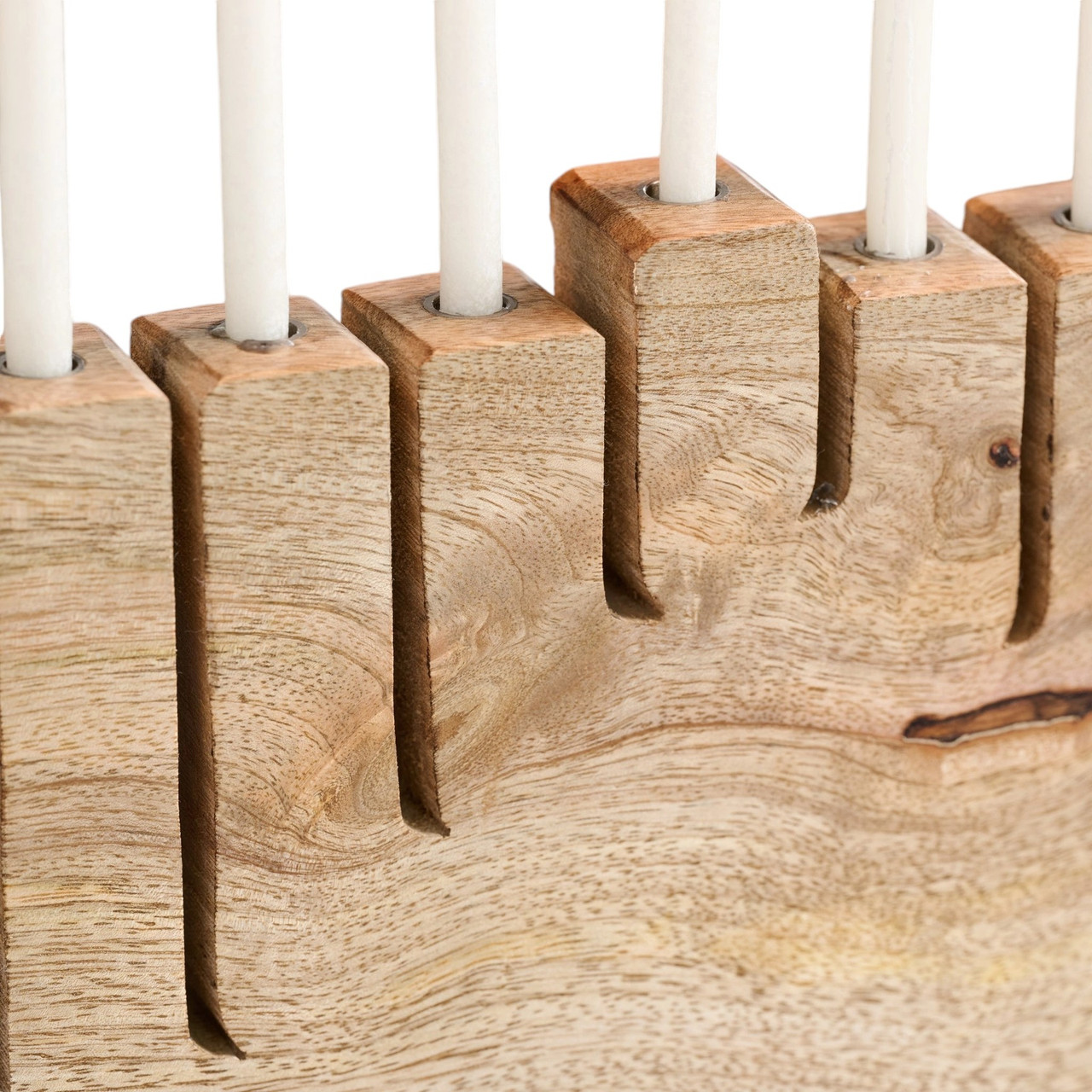 Modern Mango Wood Menorah