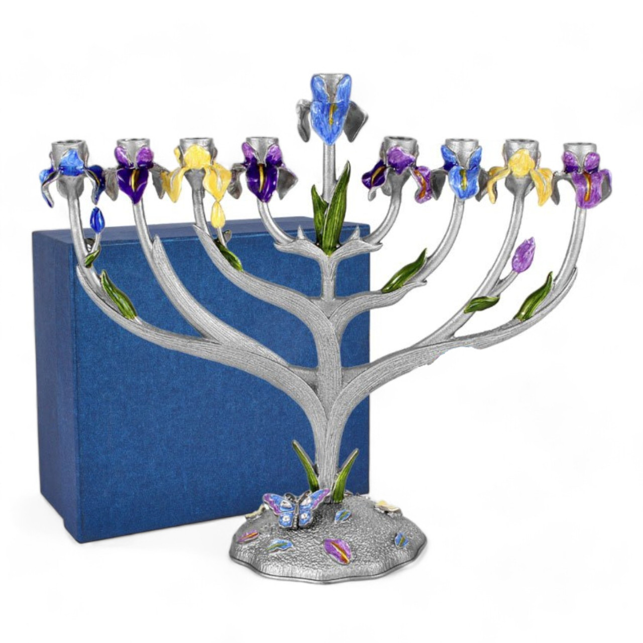 Colorful Jeweled Iris Menorah