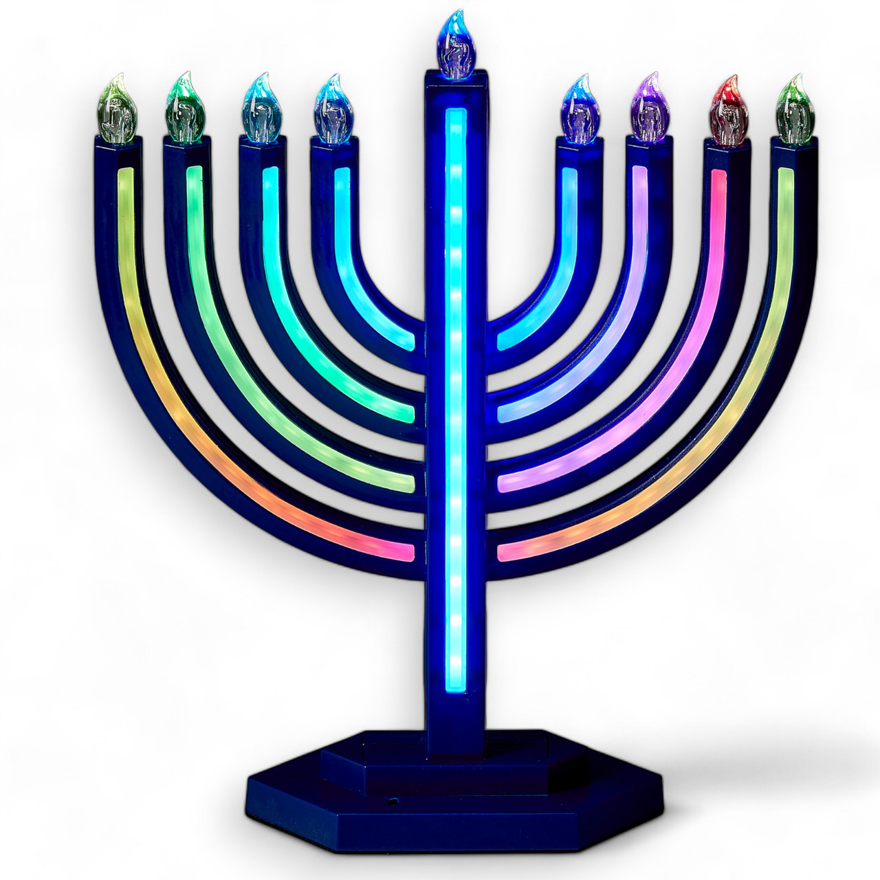 Navy LED Color Changing Lights Menorah