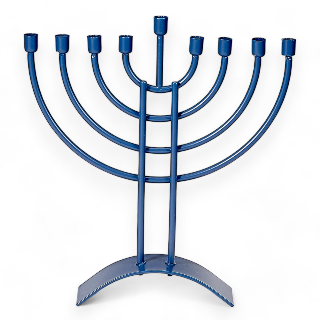 Modern Menorah With A Blue Matte Slate Finish