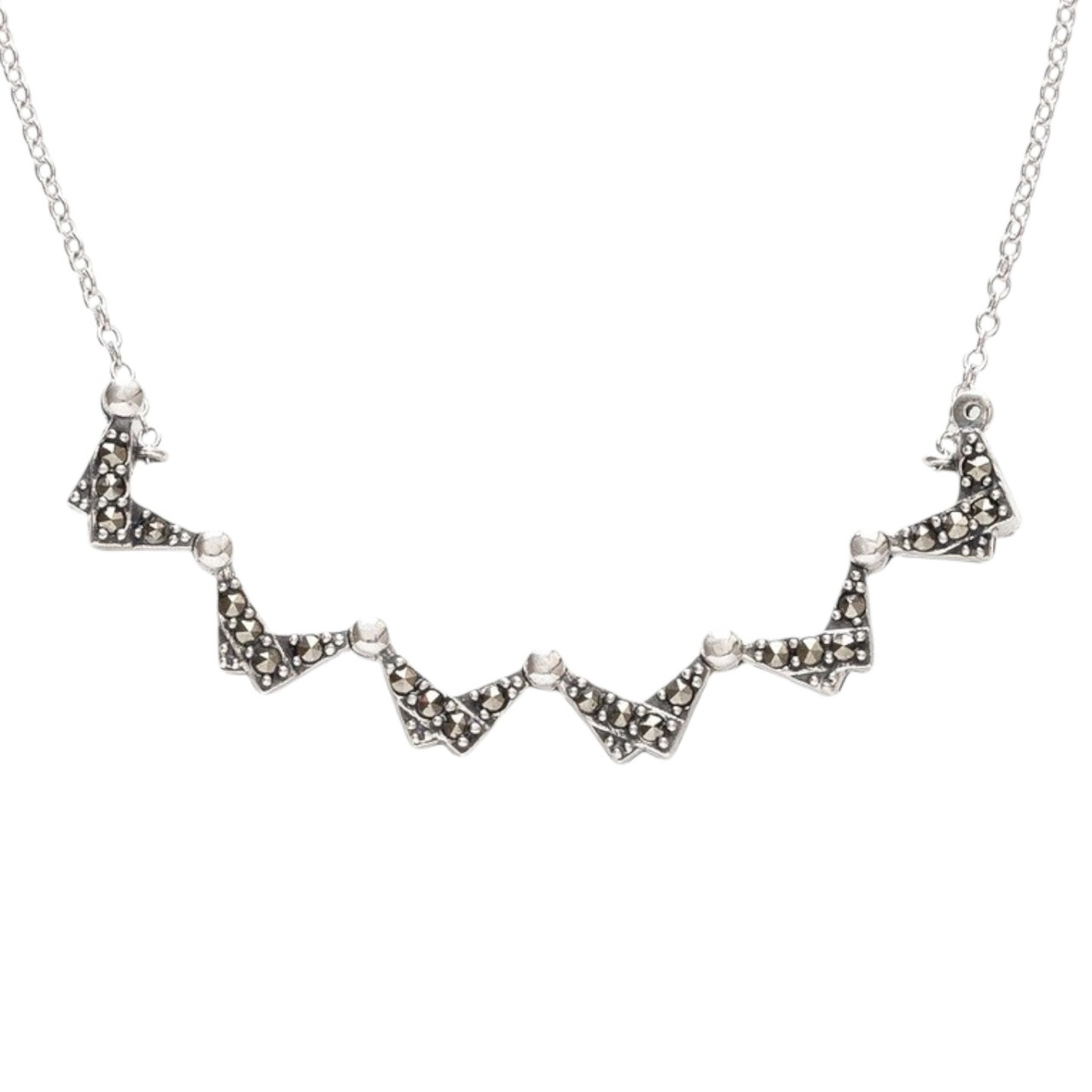 Marcasite Butterfly Star Of David Necklace