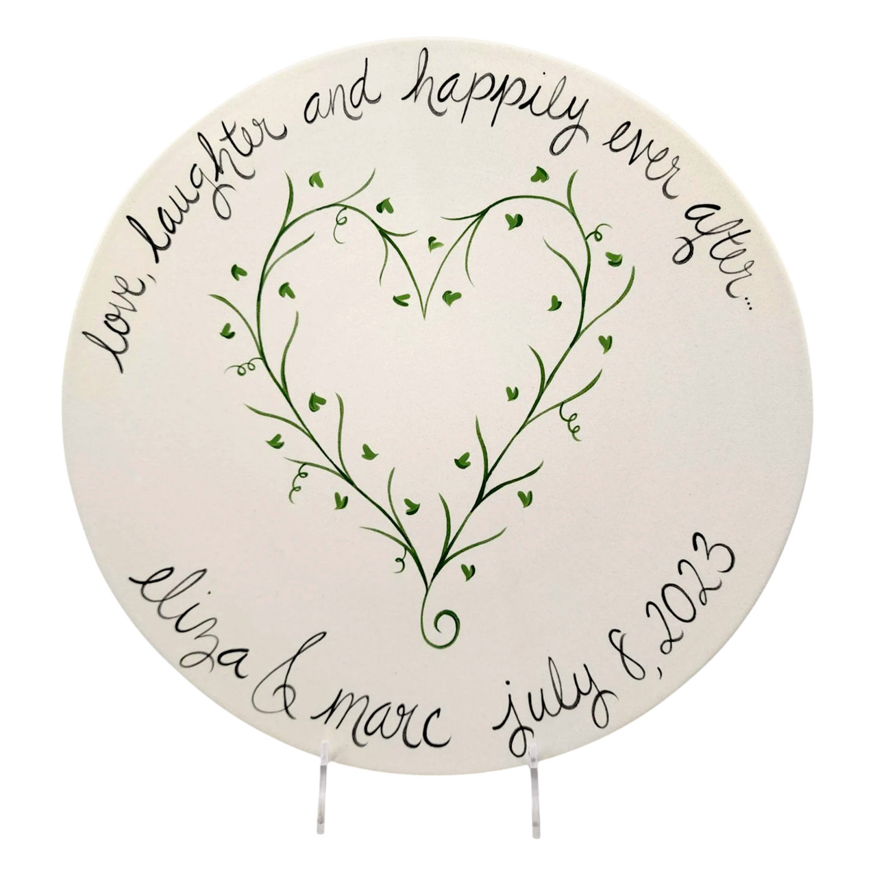 Love, Laughter Personalized Wedding Plate