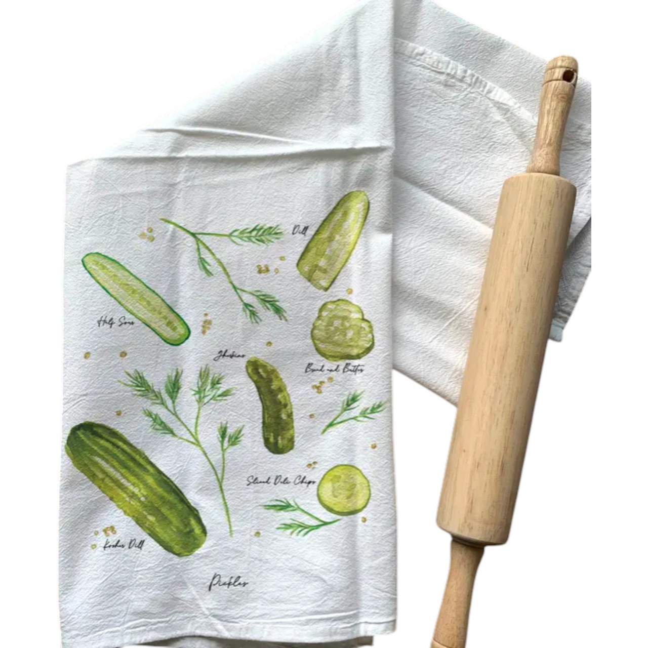 Pickle Chart Kosher Style Deli Flour Sack Towel