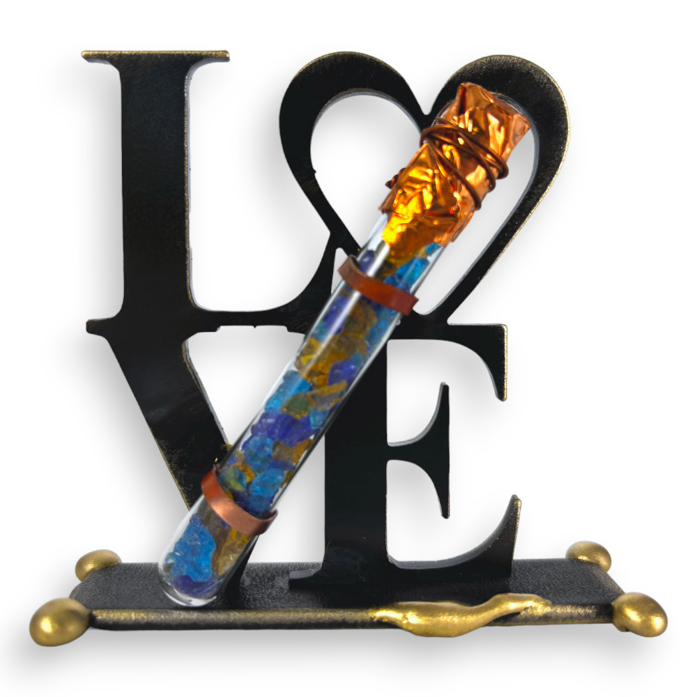 Mini Wedding Crushed Wedding Glass Love Sculpture By Gary Rosenthal