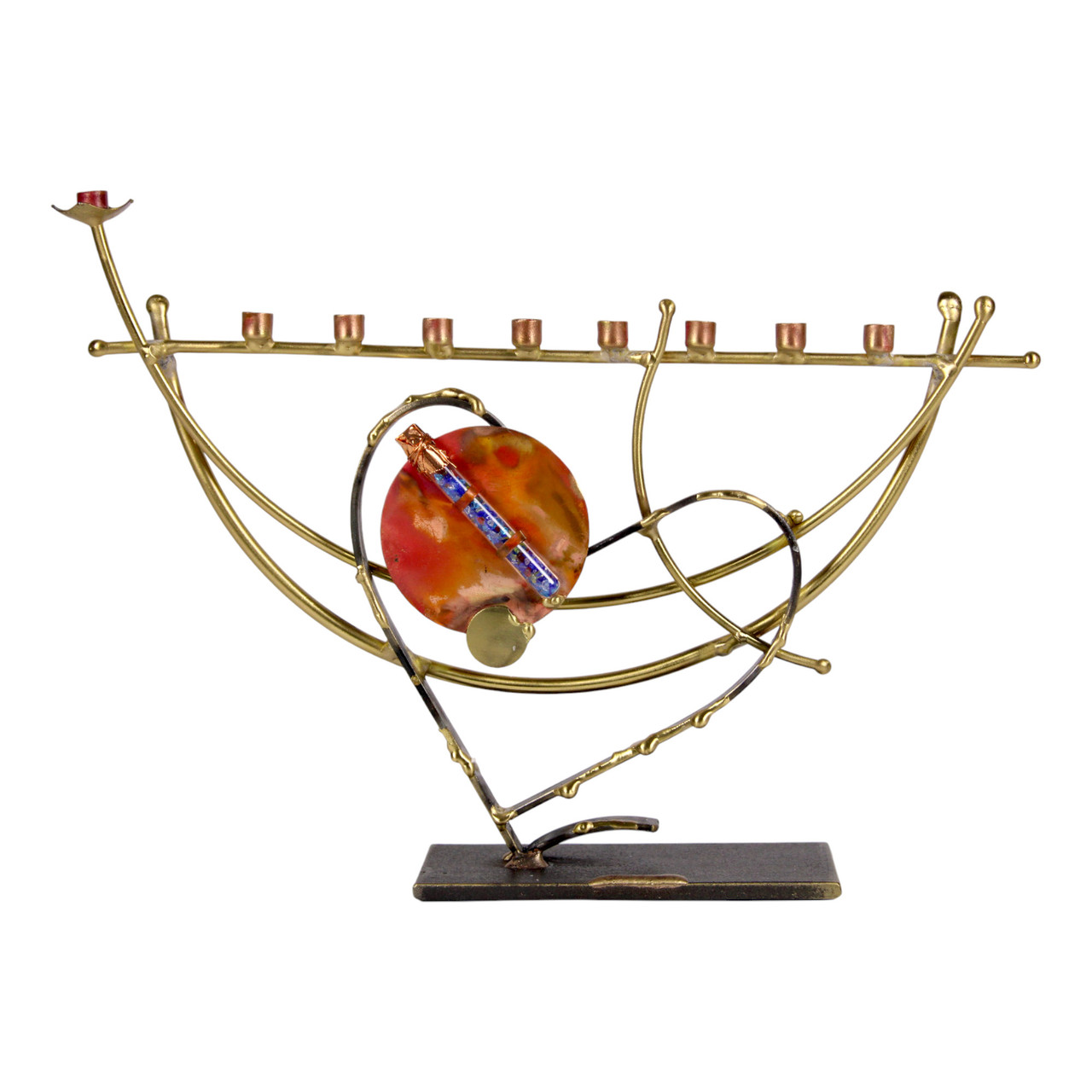 Broken Wedding Glass Hanukkah Menorah By Gary Rosenthal