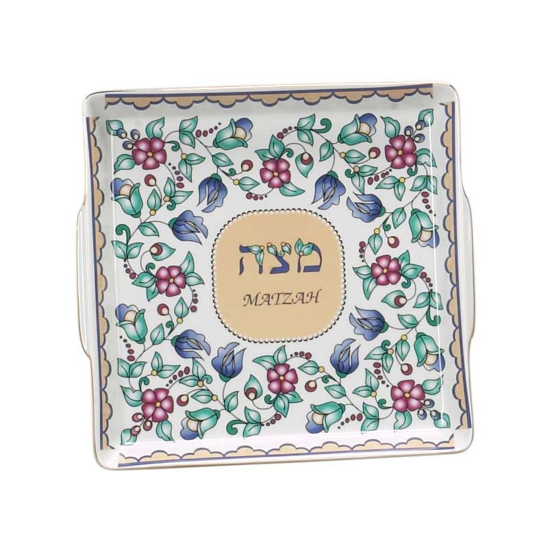 Spring Floral Matzah Tray