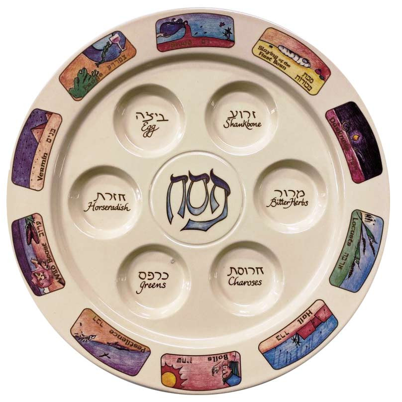 Passover Gifts - Ten Plagues Ceramic Seder Plate