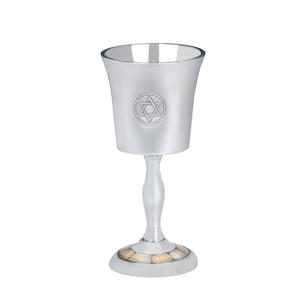 Shabbat | Kiddush Cups | Aluminum Inlay Shabbat Kiddush Cup