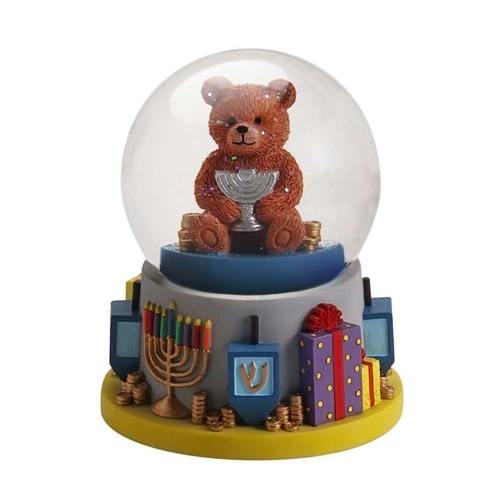 Hanukkah Kid's Gifts-Child's Hanukkah Teddy Bear Snow Globe