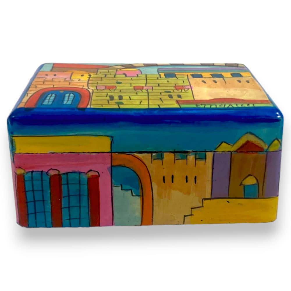 Hand Painted Wood Jerusalem Box