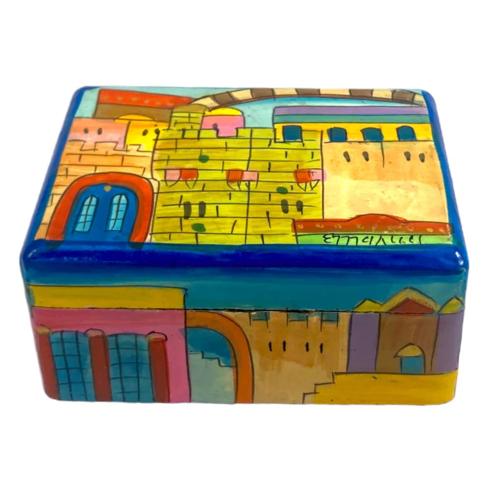 Hand Painted Wood Jerusalem Box