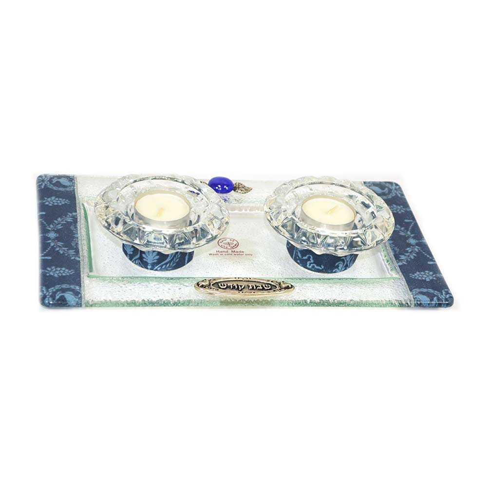 Glass Tea Light Set Made In Israel|Judaica