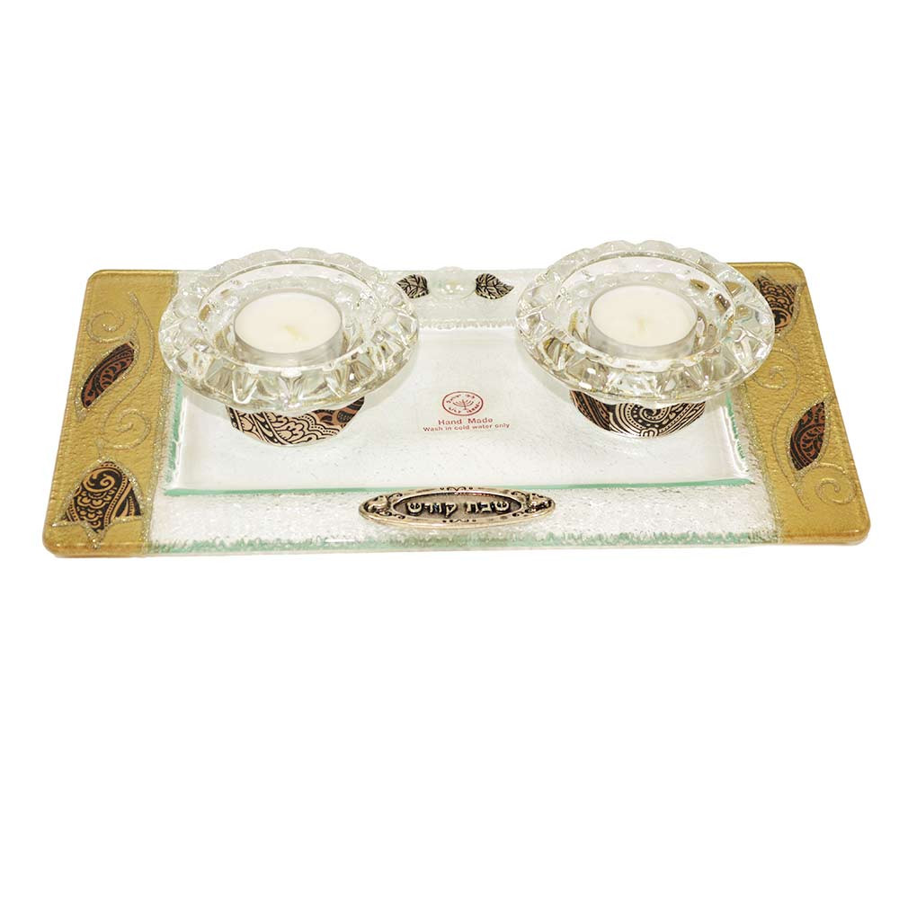 Israeli Decoupage Glass Tea Light Set