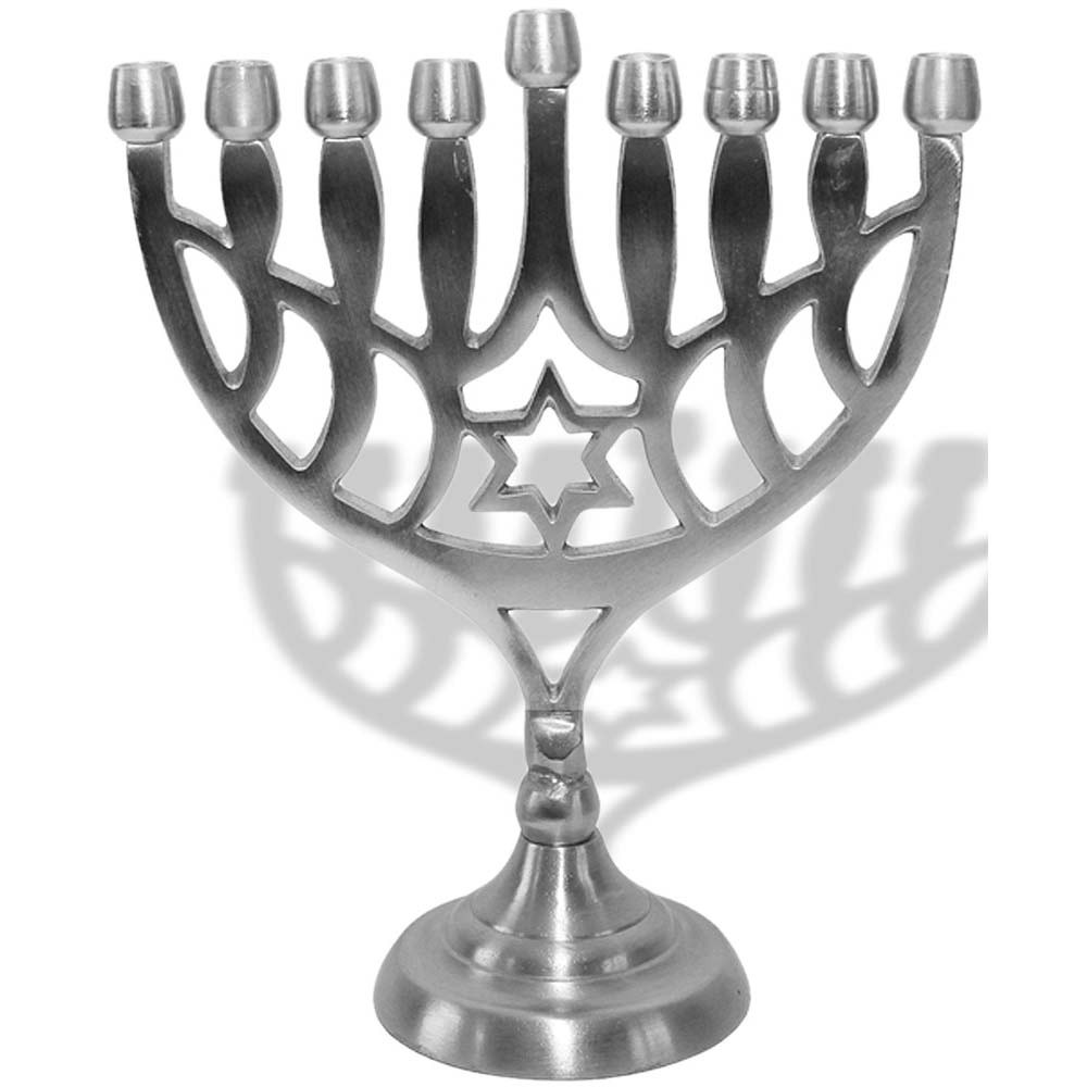 Hanukkah Gifts-Jewish Star Hanukkah Menorah Pewter