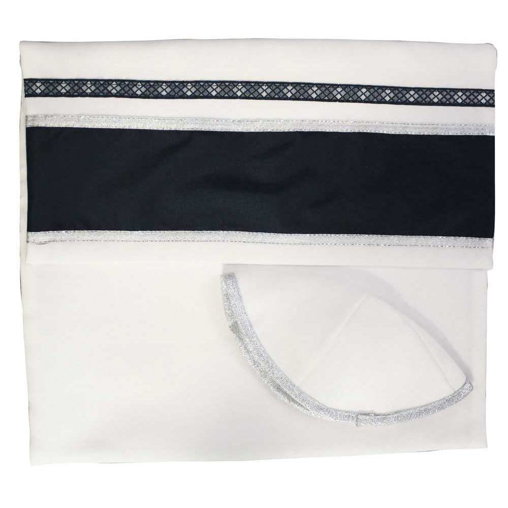 Black And Silver Rayon Talis-From Israel