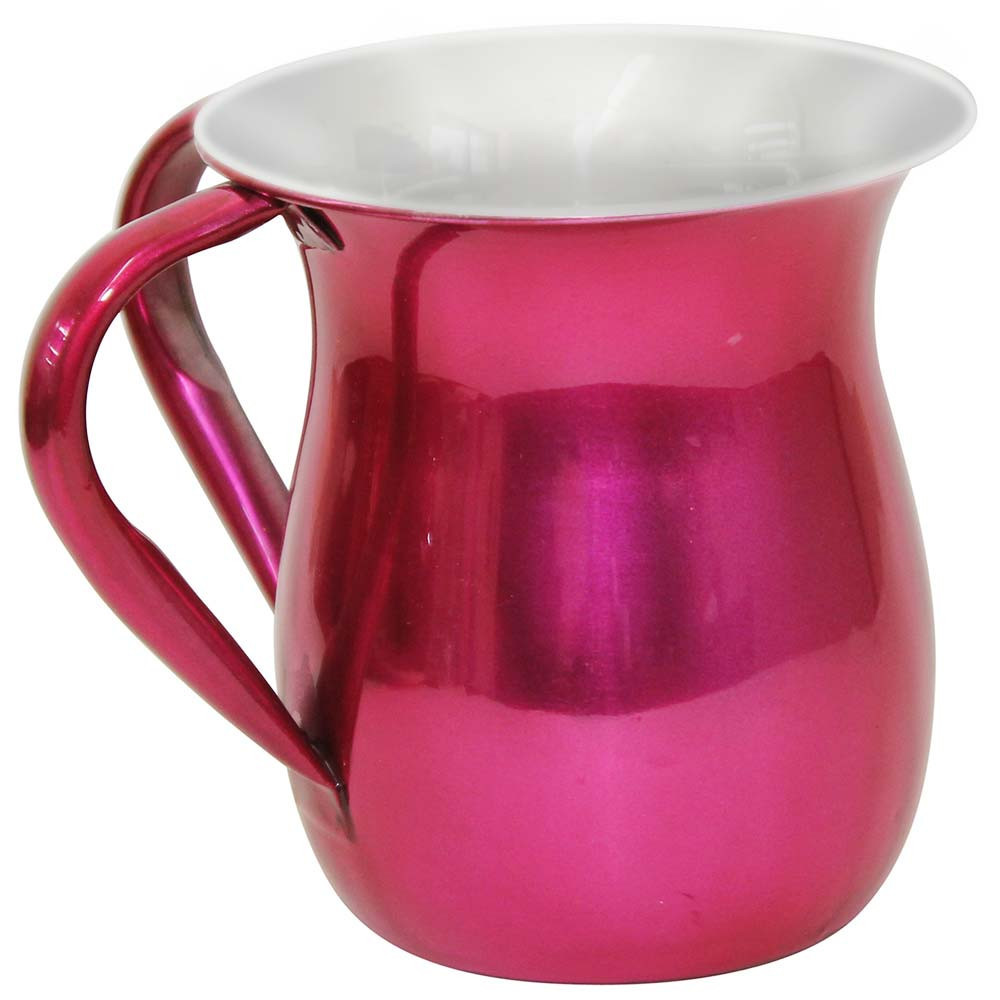 Jewish Gifts | Hand Washing Cup | Shiny Pink Finish Stainless Hand Wash Cup