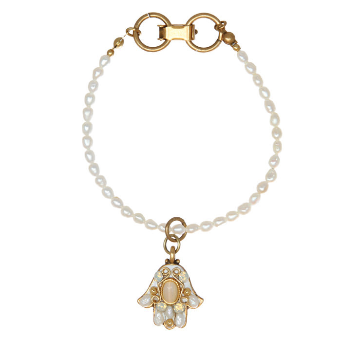 Hamsa Bracelet With Pearls