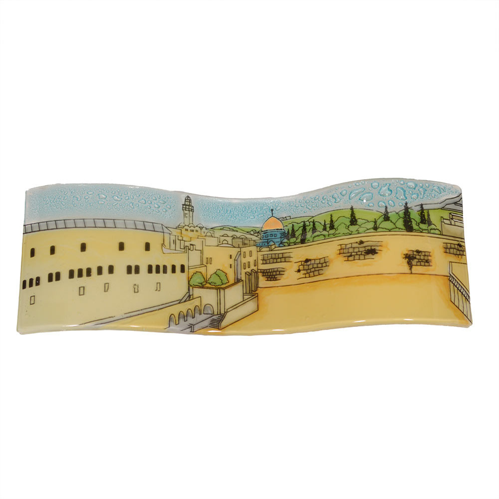 Jewish Gift Ideas - Glass Jerusalem Wave Display