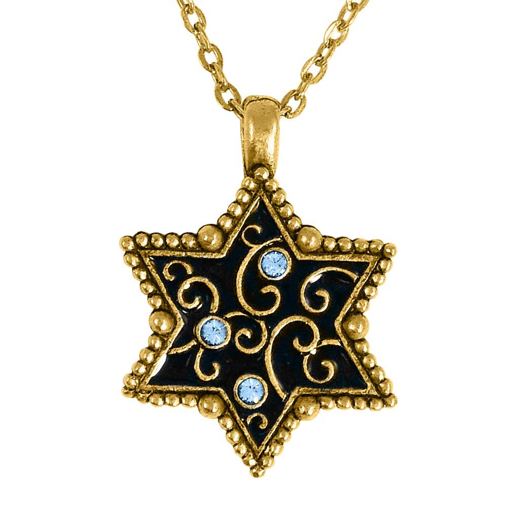 Filigree Star Necklace In Gold Tone