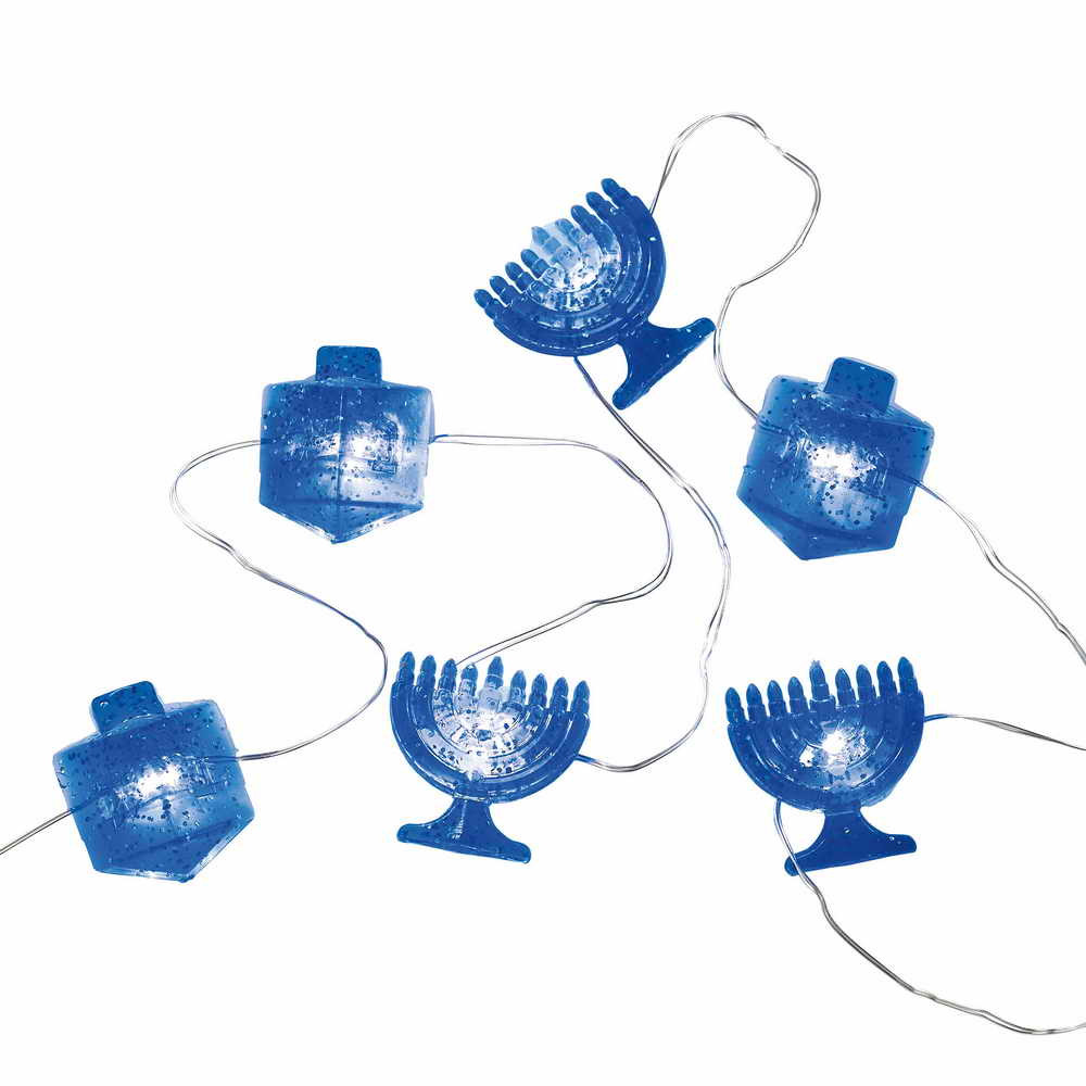 Battery Operated Mini Dreidel Menorah String Lights