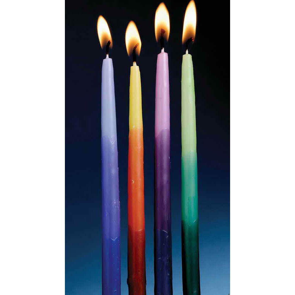 Premium Tri-Color Hanukkah Candles