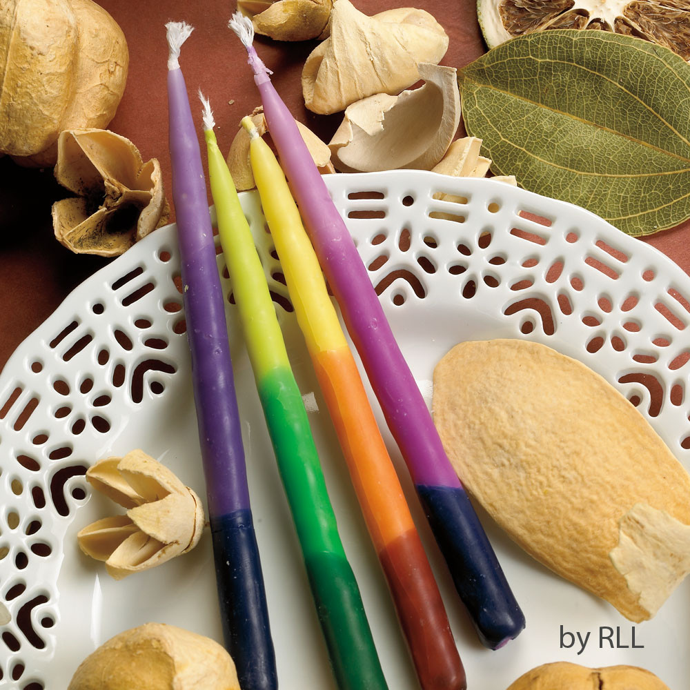 Premium Tri-Color Hanukkah Candles
