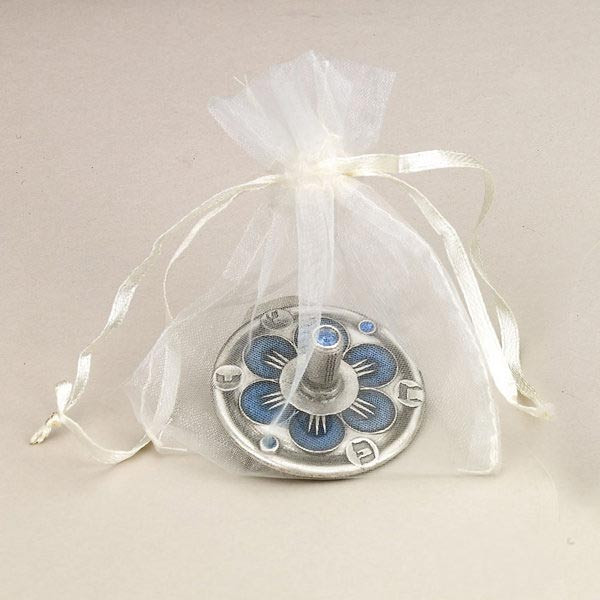 Collectable Hanukkah Dreidel-Hanukkah Metal And Crystal Dreidel
