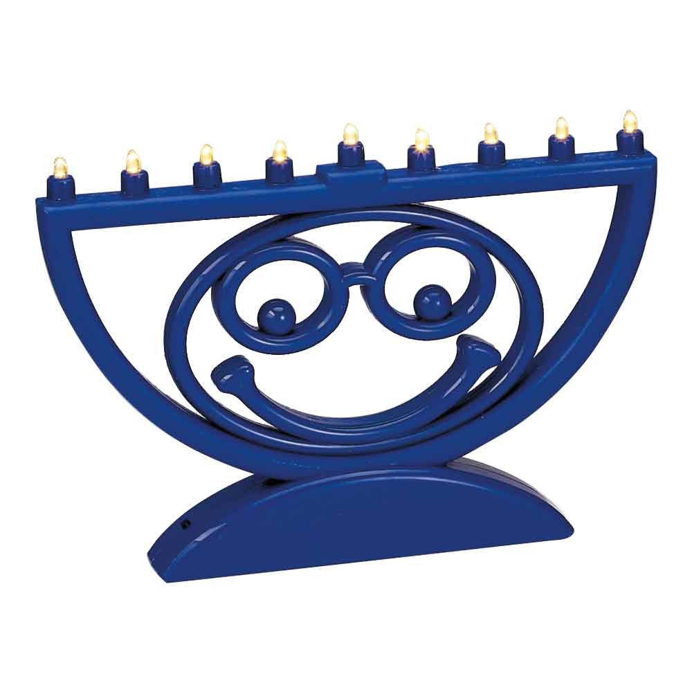 Hanukkah Gift - Battery Operated Smiling "Menoji" LED Menorah