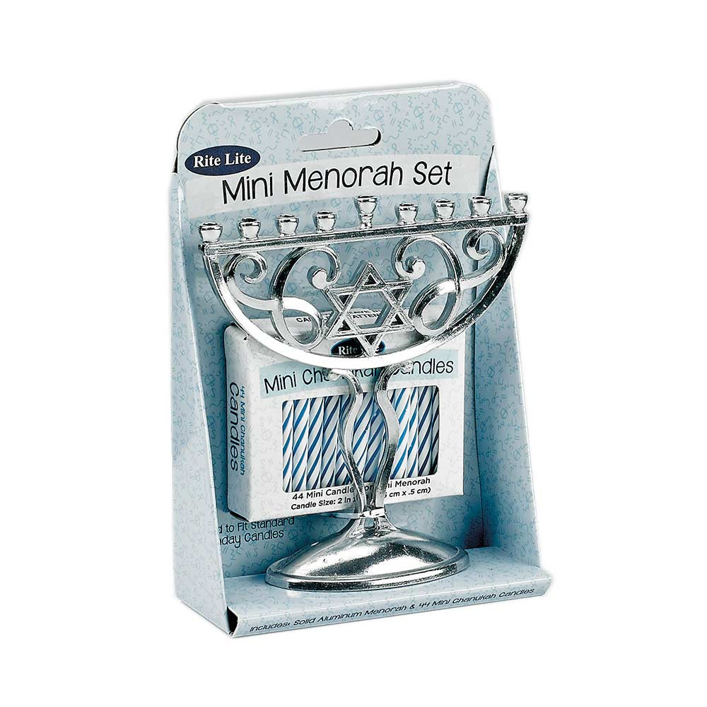 Menorah Judaica - Mini Chanukah Menorah & Candles