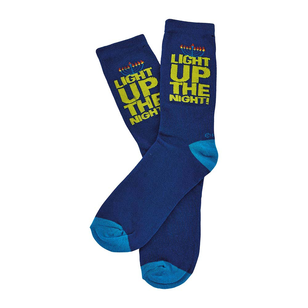 Hanukkah Gifts-Light Up The Night Adult Crew Socks