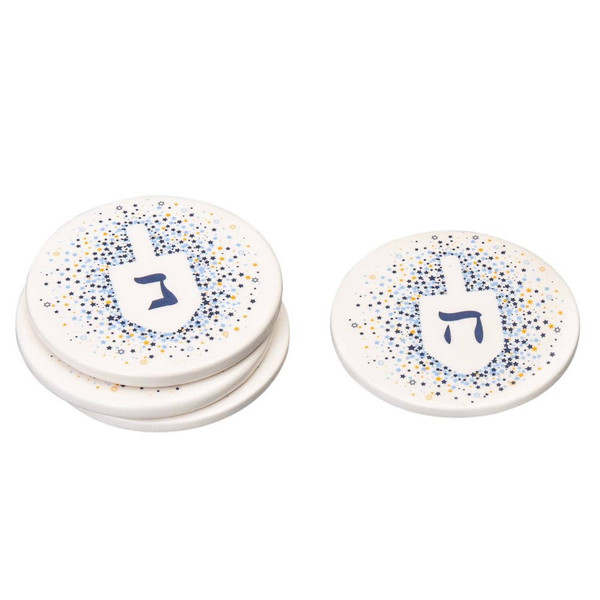 Set Of 4 Confetti Dreidel Coasters