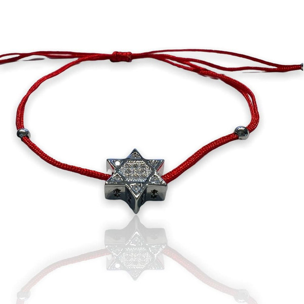 Jewish Star Red String Bendel Bracelet