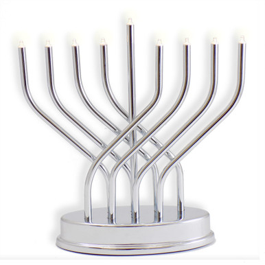 Hanukkah Gift, Electric Hanukkah Menorah Chrome Plated