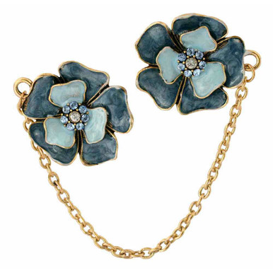 Blue Flower Tallis Clip