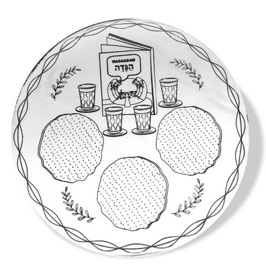 Color Your Own Round Matzah Cover For Children's Passover