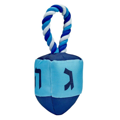 "Chewdaica" Dreidel Squeak Dog Toy With Rope