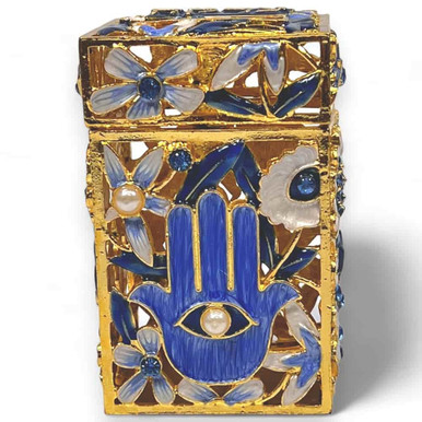 Hand-Painted Enamel Tzedakah Box