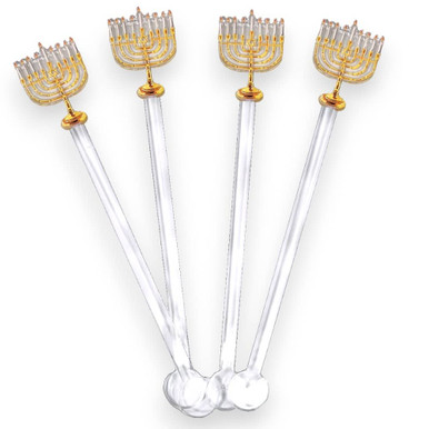 Hanukkah Menorahs Reusable Acrylic Stir Sticks Gift Set