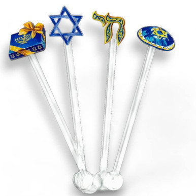 Jewish Symbol Reusable Acrylic Stir Sticks Gift Set