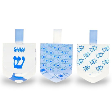 Set Of 3 Decorative Acrylic Hanukkah Dreidels