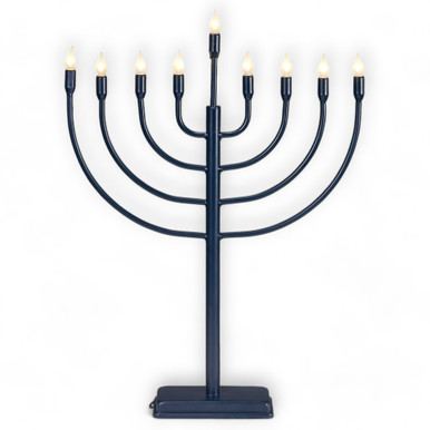 Large Navy Traditional LED Electric Display Menorah